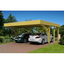 Skan Holz Doppelcarport SKANHOLZ "Friesland 8" Carports Gr. H: 201 cm, braun