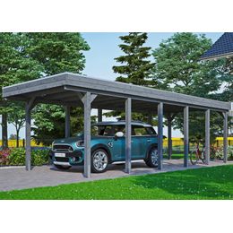 Skan Holz Einzelcarport SKANHOLZ "Friesland" Carports Gr. H: 221 cm, grau (dunkelgrau) Carports