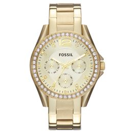 Multifunktionsuhr Fossil "RILEY, ES3203" Armbanduhren goldfarben Damen Quarzuhren Armbanduhren
