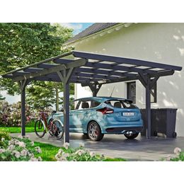 Skan Holz Einzelcarport SKANHOLZ "Odenwald" Carports Gr. H: 220 cm, grau (dunkelgrau) Carports