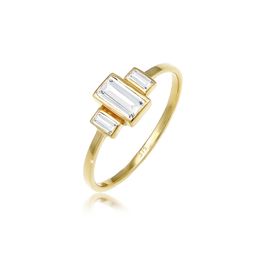 Verlobungsring Elli Premium "Verlobungsring Topas Edelstein Zart 375 Gelbgold" Fingerringe Gr. 54 mm, Gelbgold 375, 1.5 mm, goldfarben (gold, weiß) Damen Verlobungsringe