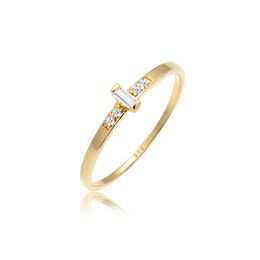 Verlobungsring Elli DIAMONDS "Verlobung Topas Diamant (0.02 ct.) 585 Gelbgold" Fingerringe Gr. 52 mm, 0.004 ct P1 = bei 10-facher Vergrößerung erkennbare Einschlüsse, Gelbgold 585, 2 mm, goldfarben (gold, weiß) Damen