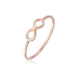 Fingerring Elli Premium "Infinity Unendlichkeit Symbol Zeichen 750 Roségold" Fingerringe Gr. 52 mm, ohne Stein, Roségold 750, 1 mm, rosegold Damen