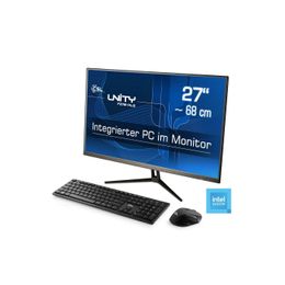 CSL Unity F27-ALS N200 Windows 11 All-in-One PC (27 Zoll, Intel® N200, Intel® UHD Graphics, 1× HDMI 2.0, 8 GB RAM, 256 GB SSD, passiver CPU-Kühler), schwarz