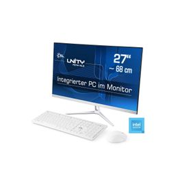 CSL Unity F27-ALS N200 Windows 11 All-in-One PC (27 Zoll, Intel® N200, Intel® UHD Graphics, 1× HDMI 2.0, 8 GB RAM, 512 GB SSD, passiver CPU-Kühler), weiß