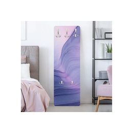 Bilderdepot24 Garderobenpaneel violett Abstrakt Kunst Meliertes Violett Design (ausgefallenes Flur Wandpaneel mit Garderobenhaken Kleiderhaken hängend)
