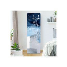 Bilderdepot24 Garderobenpaneel blau Kunst Abstrakter Wasserfall Design (ausgefallenes Flur Wandpaneel mit Garderobenhaken Kleiderhaken hängend)