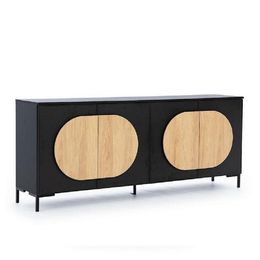 JVmoebel Kommode Schwarz-Braune Kommode Schlafzimmer Designer Holz Kommode (1 St.