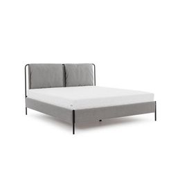 JVmoebel Bett Modernes Schlafzimmer Bett Graues Doppelbett Metallgestell Textil (1-tlg.