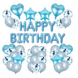 WS-Trend Luftballon Happy Birthday Luftballons Geburtstag Party Deko Set 50 teilig