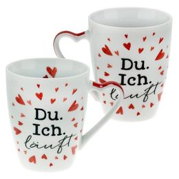 Sheepworld Tasse Tasse mit Herz-Henkel "Du. Ich. Läuft."