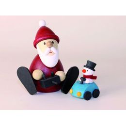 Weihnachtsfigur Holzfigur Weihnachtsmann mit Auto HxB 8