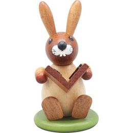 Holz- und Drechslerwaren Legler Osterhase Osterdekoration Osterhase mit Buch natur Höhe 9cm NEU