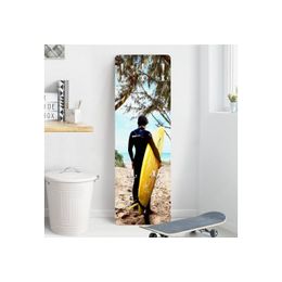 Bilderdepot24 Garderobenpaneel bunt Natur Sport Strand Meer Surf mit mir Design (ausgefallenes Flur Wandpaneel mit Garderobenhaken Kleiderhaken hängend)