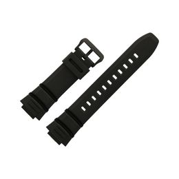 Casio Uhrenarmband 14mm Kunststoff Schwarz MCW-110H