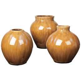 Broste Copenhagen Dekovase Ingrid Vase S Set 3tlg. Keramik Apple Cinnamon (Vasen)