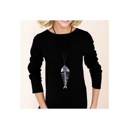 MIRROSI Lange Kette Damen Halskette mit elegantem Anhänger aus Metall ca.90cm lang (perfekt für Pullover