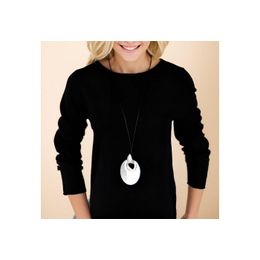 MIRROSI Lange Kette Damen Halskette mit elegantem Anhänger aus Metall ca.90cm lang (perfekt für Pullover