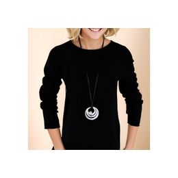 MIRROSI Lange Kette Damen Halskette mit elegantem Anhänger aus Metall ca.90cm lang (perfekt für Pullover