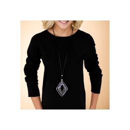 MIRROSI Lange Kette Damen Halskette mit elegantem Anhänger aus Metall ca.90cm lang (perfekt für Pullover