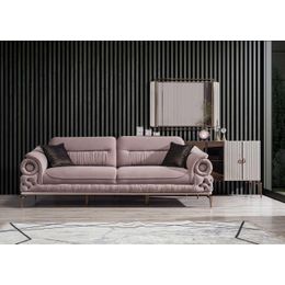 JVmoebel 3-Sitzer Stilvoller 3-Sitzer Wohnzimmer Rosa Luxus Couch Sitzmöbel Neu