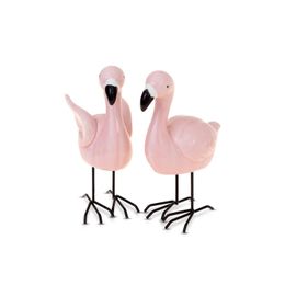 Flanacom Tierfigur Flamingo Dekofiguren Set Rosa 16 x 10 cm Deko (2 St)