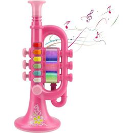 DTC GmbH Spielzeug-Musikinstrument Beleuchtete Lektion Trompete spielen-Rosa