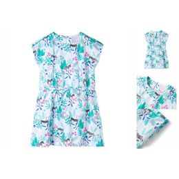 vidaXL A-Linien-Kleid Kinderkleid Ecru und Dunkles Minzgrün 128