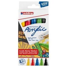 Edding 5100 Acrylmarker medium 5er-Set sortiert basic