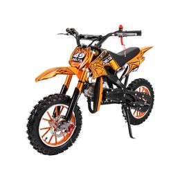 Actionbikes Motors Kinder-Crossbike Delta, Benzin-Kindermotorrad, 49 ccm, bis zu 40 km/h, Scheibenbremsen, ab 5 Jahren (Orange)