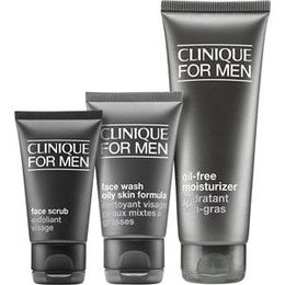 Clinique Pflege Gesichtsreiniger Geschenkset Ölfreie Feuchtigkeitscreme 100ml + Gesichtspeeling 30ml + Face Wash Oily Skin Formula 50ml