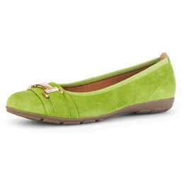 Gabor Ballerina Flache Schuhe, Business Schuhe mit Hovercraft Luftkammern-Laufsohle, grün