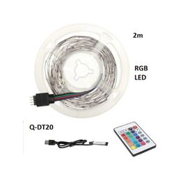 Meditrade GmbH Trade Shop Traesio - rgb led strip usb 2 meter mit fernbedienung 5050 5V IP67 wasserdicht Q-DT20