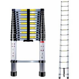 4.4M Teleskopleiter Leiter Ausziehbar Aluminium, Mehrzweckleiter Klappleiter, 150 kg/330 Pfund Belastbarkeit