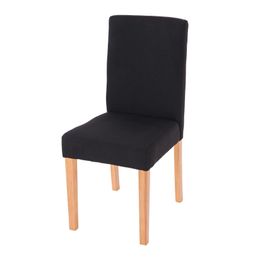 MCW Esszimmerstuhl Littau, Küchenstuhl Stuhl, Stoff/Textil ~ schwarz, helle Beine