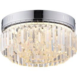 LED Deckenleuchte Paul Neuhaus "KRISTA" Lampen Gr. Ø 32 cm, grau (chrom) Deckenlampen