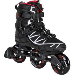 Inlineskates Powerslide "Phuzion Argon Scarlet 100" Gr. 40, bunt (schwarz, silberfarben, rot), Inlineskates_Rollschuhe, Kinder, 40 (bis 100 kg), Kunstfaser