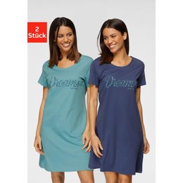 Vivance Dreams Große Größen: Sleepshirt, blau, Gr.40/42