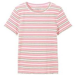 Tom Tailor Mädchen Gestreiftes T-Shirt mit Bio-Baumwolle, rosa, Streifenmuster, Gr. 92/98