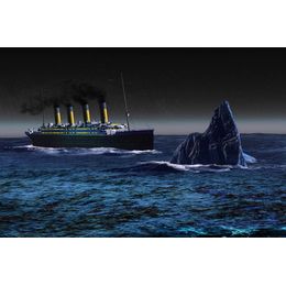 papermoon Fototapete "Titanic mit Eisberg" Tapeten Gr. B/L: 3,50 m x 2,60 m, Bahnen: 7 St., bunt Fototapeten