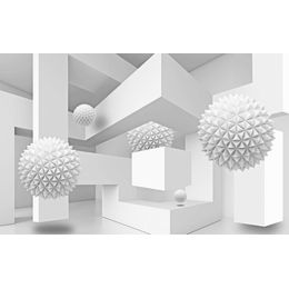 papermoon Fototapete "Abstrakt 3D Effekt" Tapeten Gr. B/L: 3,50 m x 2,60 m, Bahnen: 7 St., bunt Fototapeten