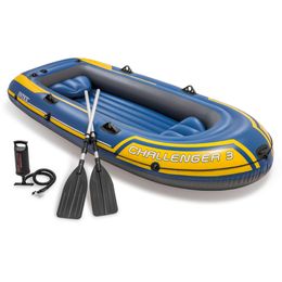 Schlauchboot Intex "Challenger 3" Kleinboote gelb (gelb, blau) Wasserspielzeug