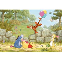 Komar Fototapete "Winnie Pooh Ballooning" Tapeten 368x254 cm (Breite x Höhe), inklusive Kleister Gr. B/L: 368 m x 254 m, Rollen: 8 St., bunt Fototapeten Comic