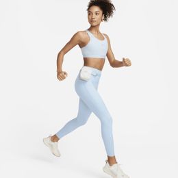 Nike Trail Go 7/8-Leggings mit Taschen, starkem Halt und hohem Bund für Damen - Blau