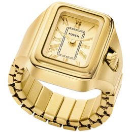 Uhrenring Fossil "RAQUEL WATCH RING" Armbanduhren goldfarben Damen Quarzuhren