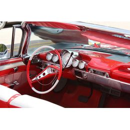 papermoon Fototapete "Cabrio Autoinnenraum" Tapeten Gr. B/L: 4 m x 2,6 m, Bahnen: 8 St., bunt (mehrfarbig) Fototapeten