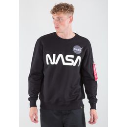 Sweater Alpha Industries "ALPHA Men - Sweatshirts NASA Reflective Sweater" Gr. S, schwarz (black) Herren Sweatshirts