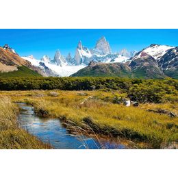 papermoon Fototapete "Berge in Patagonien" Tapeten Gr. B/L: 3,5 m x 2,6 m, Bahnen: 7 St., bunt (mehrfarbig) Fototapeten