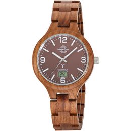 Funkuhr MASTER TIME "Specialist Wood, MTGW-10749-81W" Armbanduhren braun Herren Quarzuhren