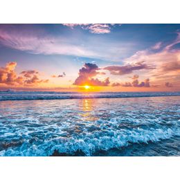 papermoon Fototapete "Ocean Sunset Beach" Tapeten Gr. B/L: 4 m x 2,6 m, Bahnen: 8 St., bunt (mehrfarbig) Fototapeten